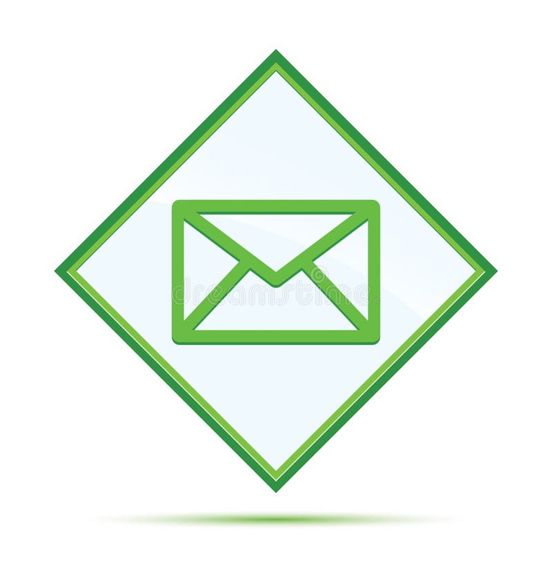 Email Icon Modern Abstract Green Diamond Button Stock Illustration ...