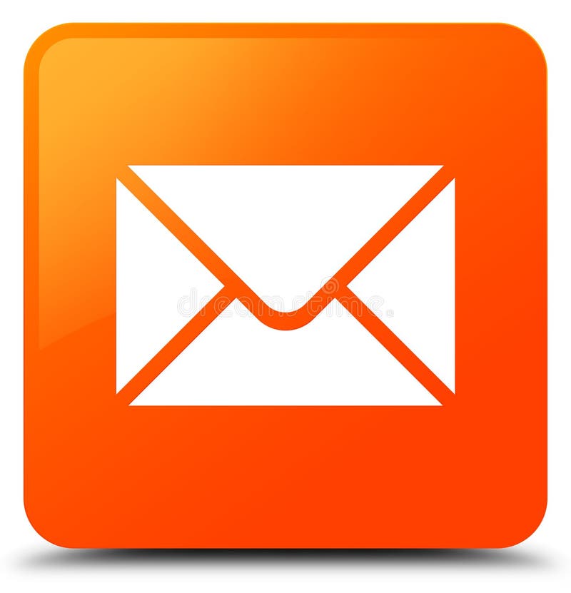 Email Icon Orange Square Button Stock Illustration - Illustration of ...