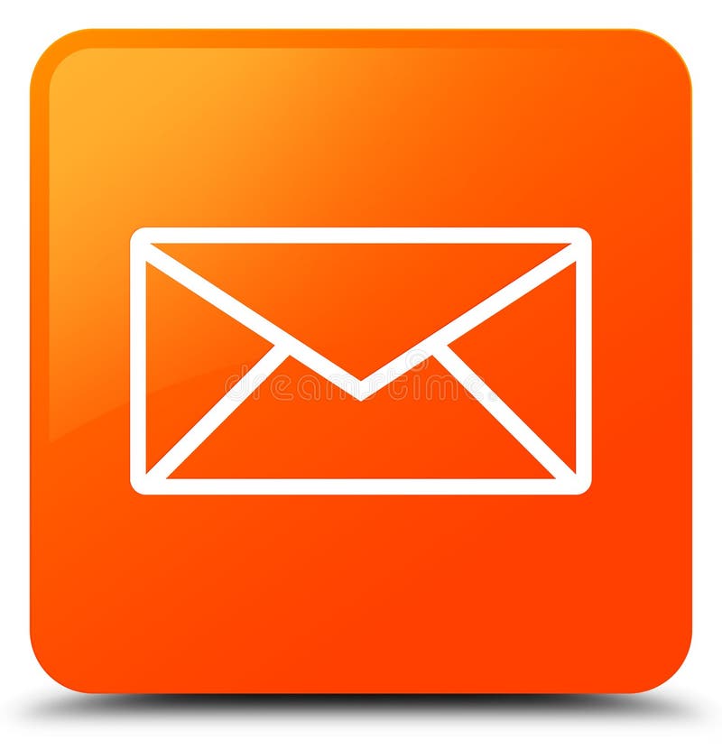 Email Icon Orange Square Button Stock Illustration - Illustration of ...