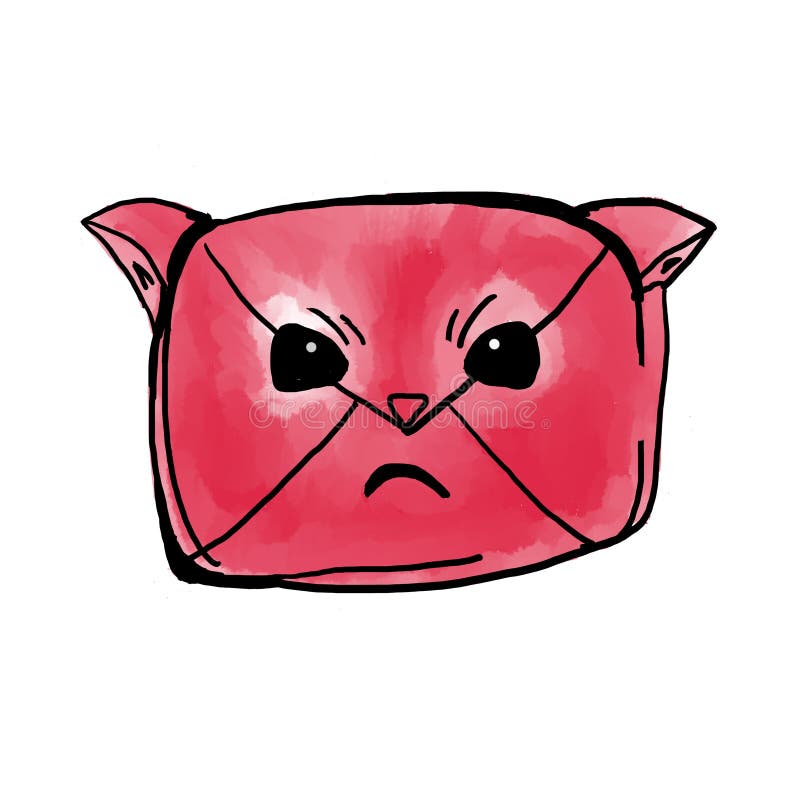 Email icon kawaii spam cat stock illustration. Illustration of abstract ...