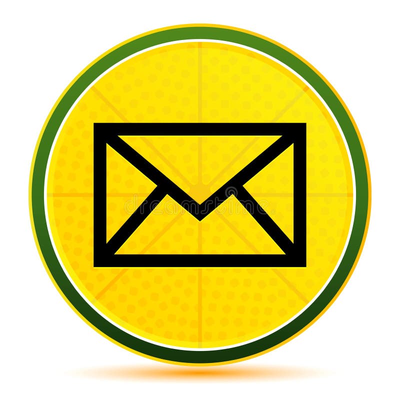Email Icon Lemon Lime Yellow Round Button Illustration Stock ...