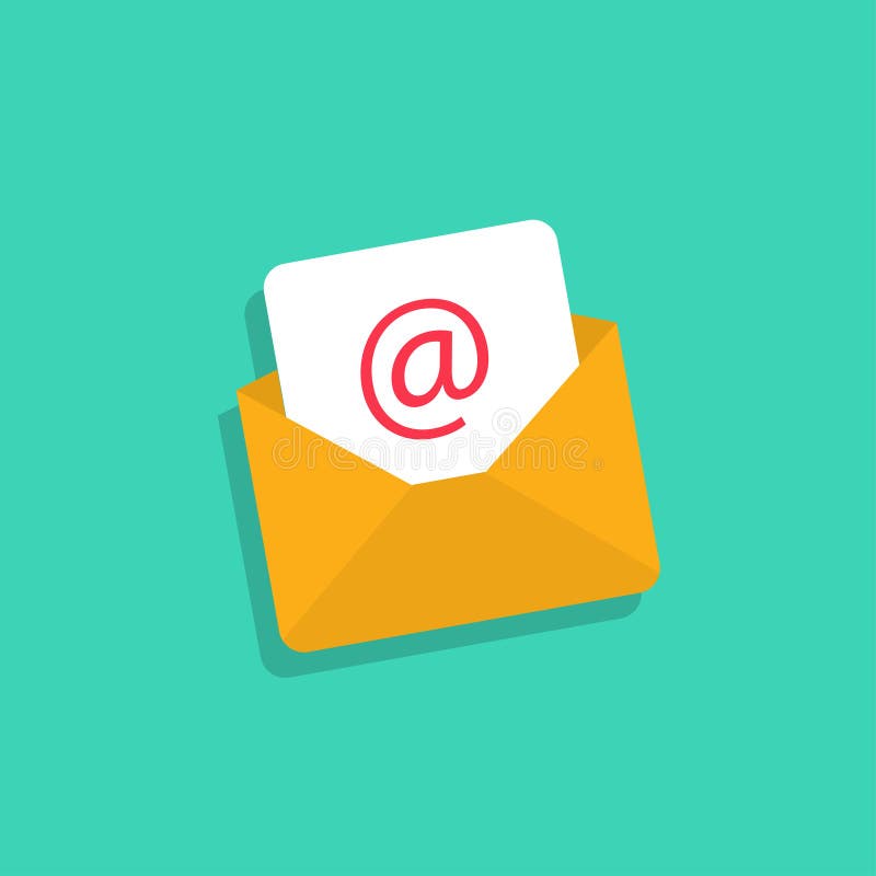 Email Icon. Mail Envelope with Email in Flat Design Stock Vector ...