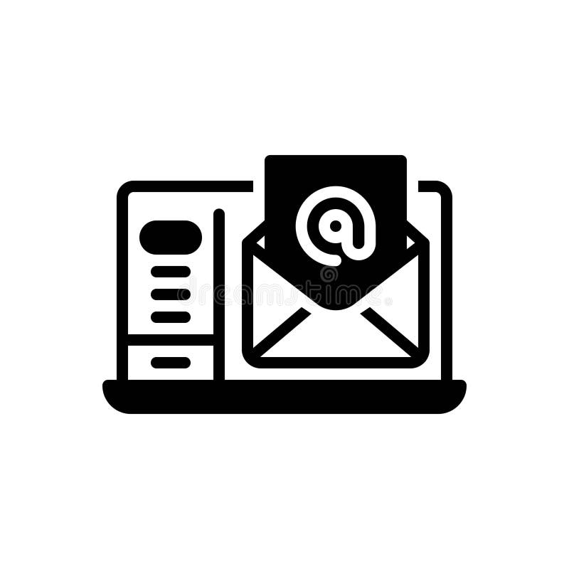 Black Solid Icon for Email, Message and Electronic Stock Vector ...