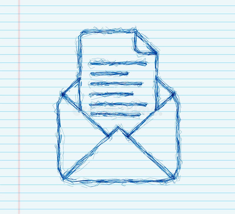 Email Icon. Message Reminder Concept. Mail Sketch Icon. Vector Stock ...