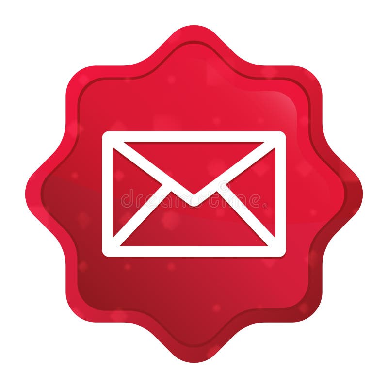 Email Icon Misty Rose Red Starburst Sticker Button Stock Illustration ...
