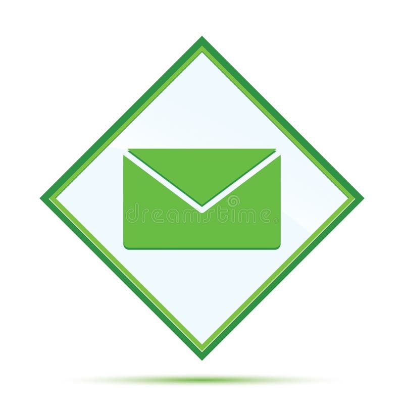 Email Icon Modern Abstract Green Diamond Button Stock Illustration ...