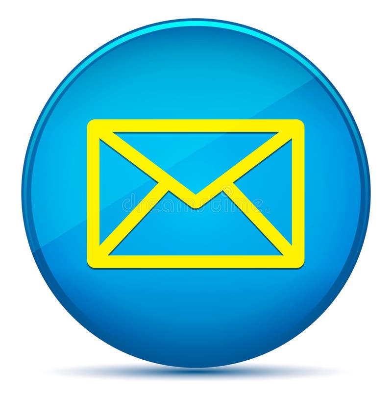 Email Icon Modern Flat Cyan Blue Round Button Stock Illustration ...