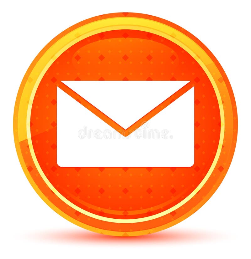Email Icon Natural Orange Round Button Stock Illustration ...