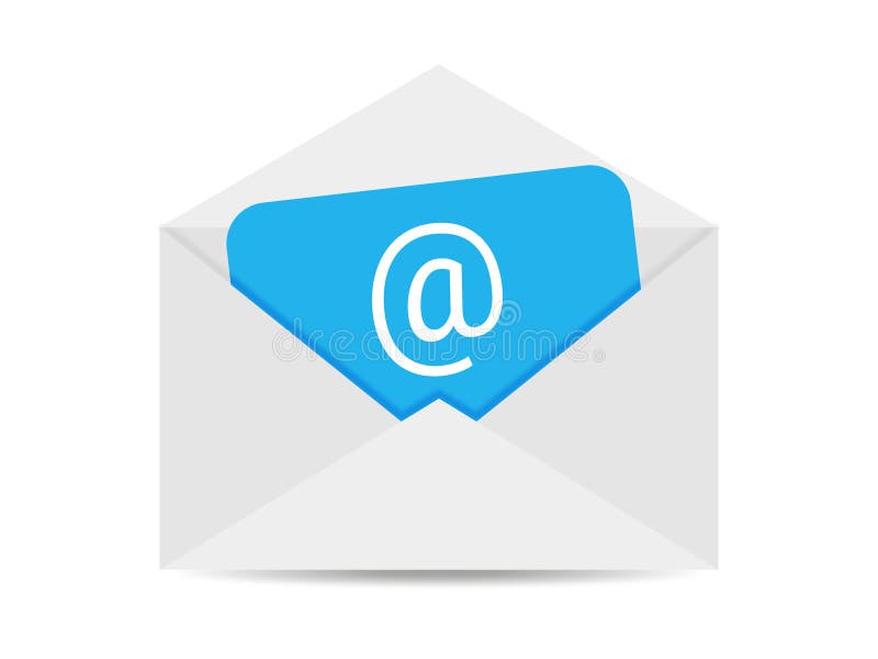 Email Icon in Open Envelope, Digital Communication Concept Vector ...