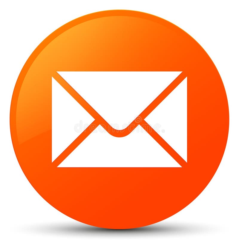 Email Icon Orange Round Button Stock Illustration - Illustration of ...