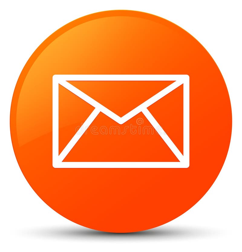 Email Icon Orange Round Button Stock Illustration - Illustration of ...