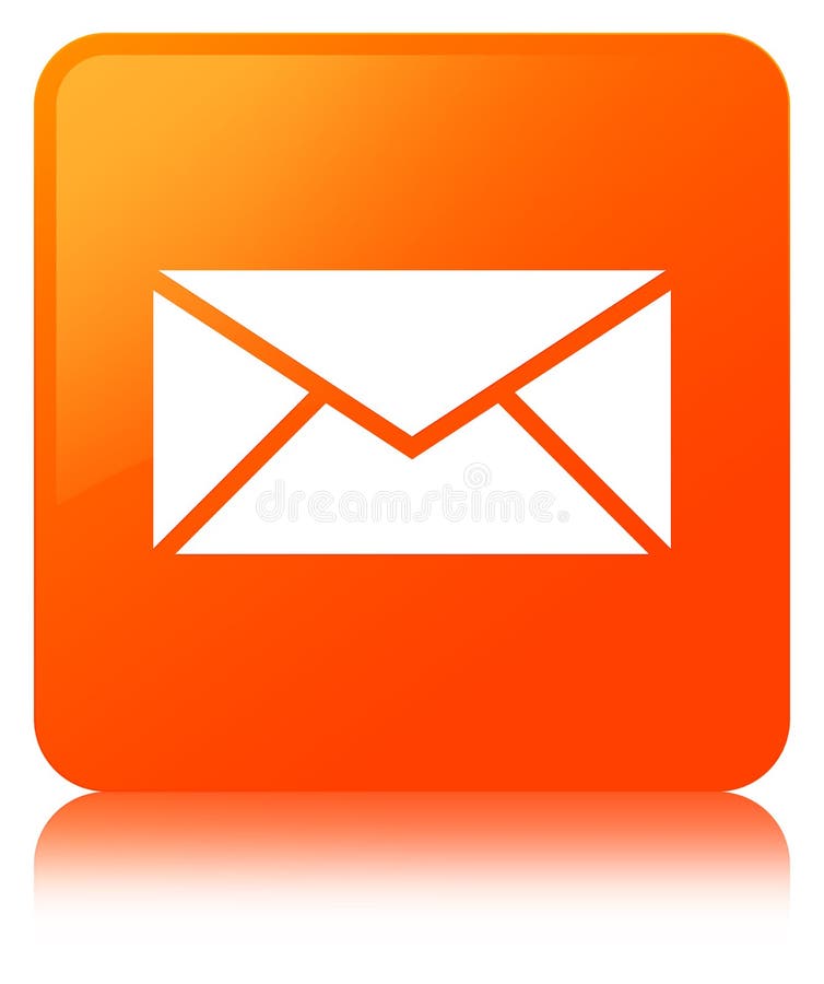 Email Icon Orange Square Button Stock Illustration - Illustration of ...