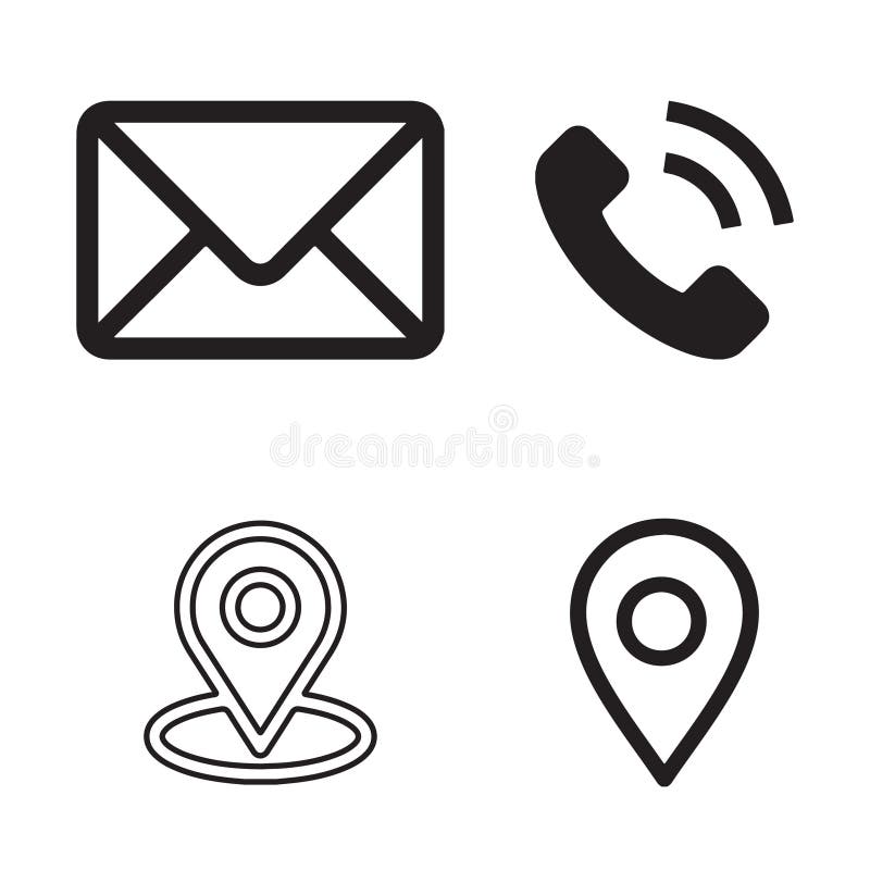 Email Icon Phone Icon Land Icon Address Icon Stock Vector ...