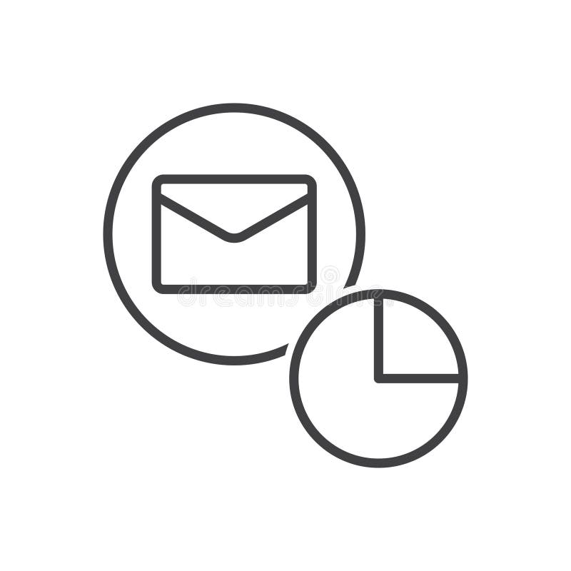 Email Icon with Pie Chart stock illustration. Illustration of diagram ...