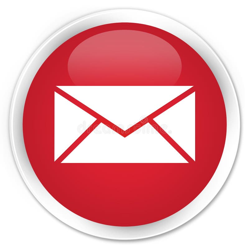 Email Icon Premium Red Round Button Stock Illustration - Illustration ...