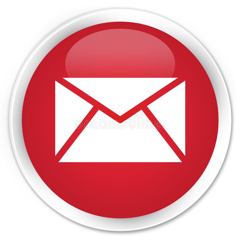 Email Icon Premium Red Round Button Stock Illustration - Illustration ...