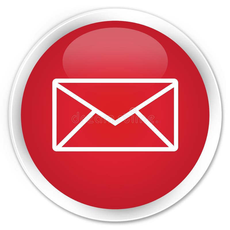 Email Icon Premium Red Round Button Stock Illustration - Illustration ...