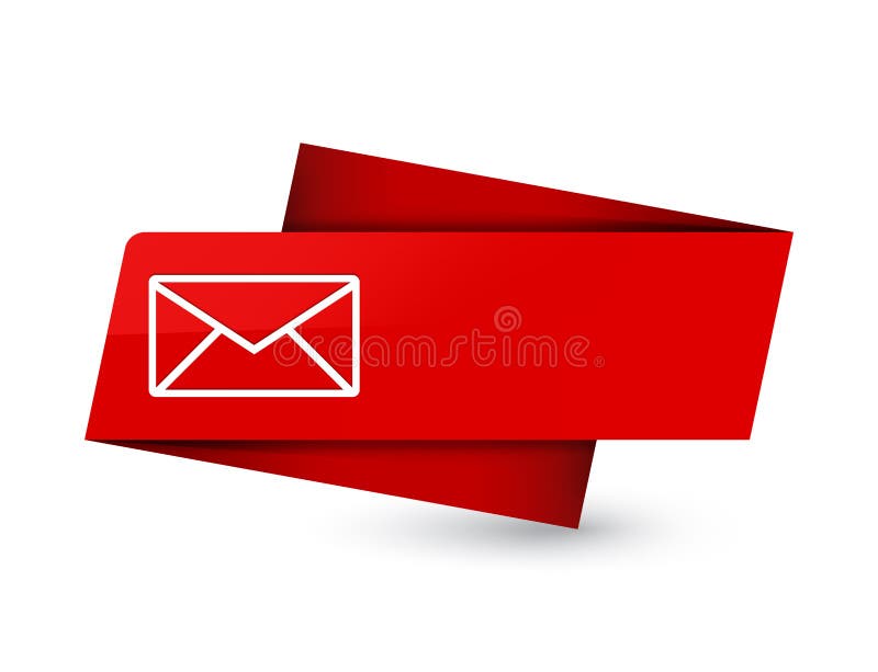 Email Icon Premium Red Tag Sign Stock Illustration - Illustration of ...