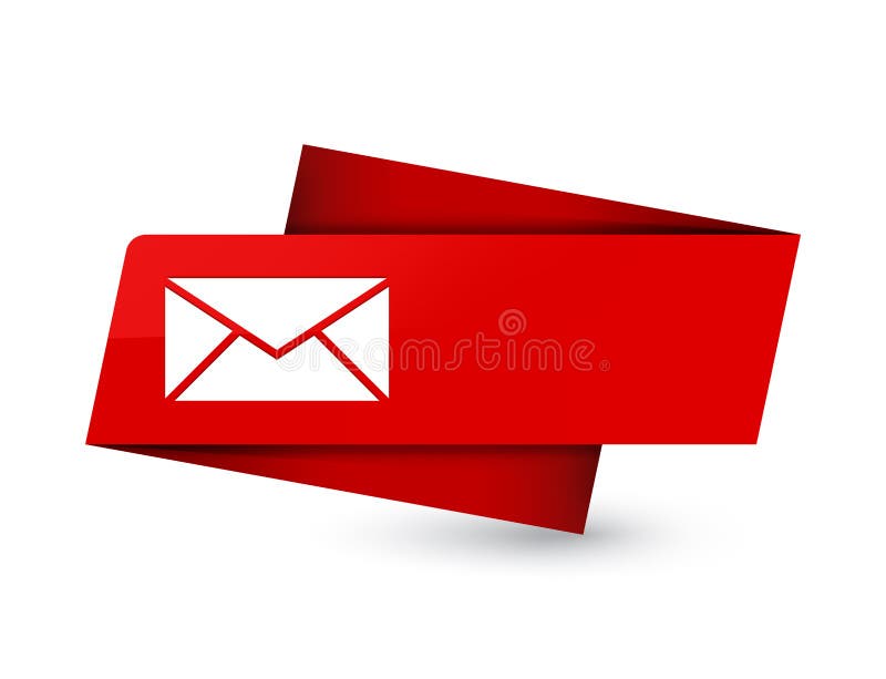 Email Icon Premium Red Tag Sign Stock Illustration - Illustration of ...