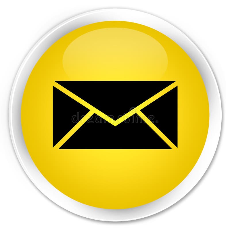 Email Icon Premium Yellow Round Button Stock Illustration ...