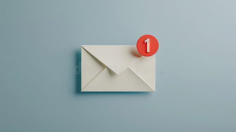 Email Icon with a Red Notification Alert Indicating a New Message on a ...