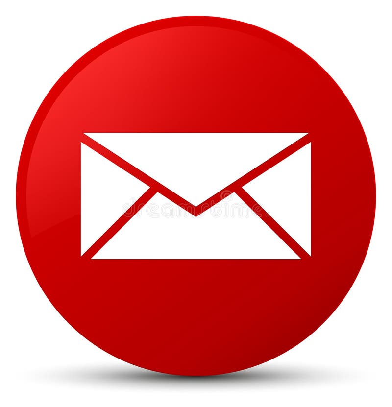 Email Icon Red Round Button Stock Illustration - Illustration of icon ...