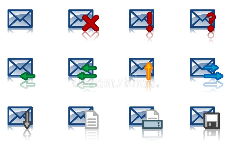 Email and Letter Icon Set, Vector Eps10 Stock Vector - Illustration of ...