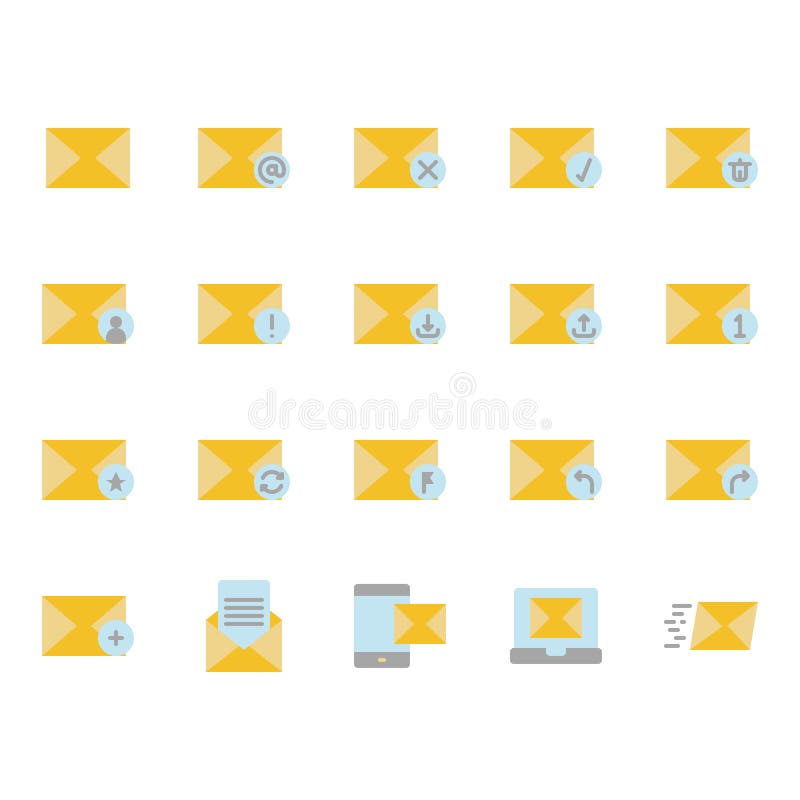 Email icon set stock vector. Illustration of internet - 161514410