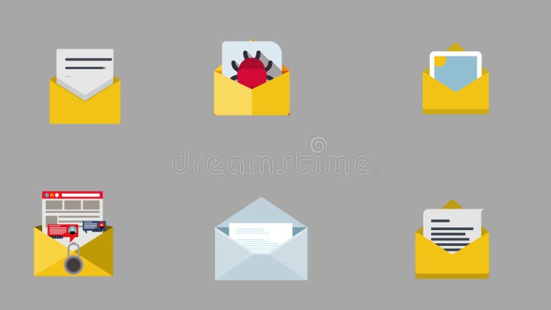 Email Icon Animation. Email Envelope Loop Animation with Alpha Channel ...