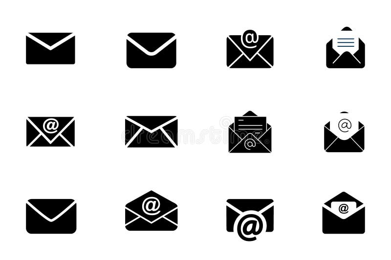Email Icon Set Isolated Vector Stock Illustration Stock Illustration ...