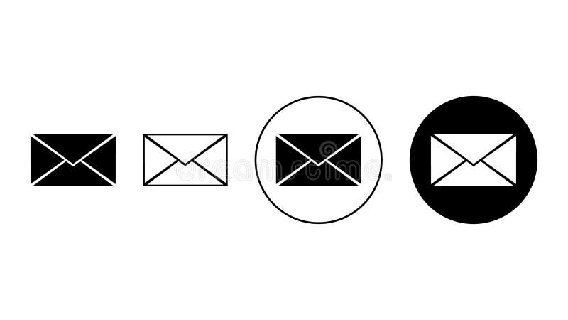 Email Icon Set, Mail Symbols for Web and Communication. Envelope Icon ...