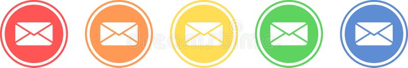 Email Icon Set. Mail Icon in Various Colors. Stock Vector ...