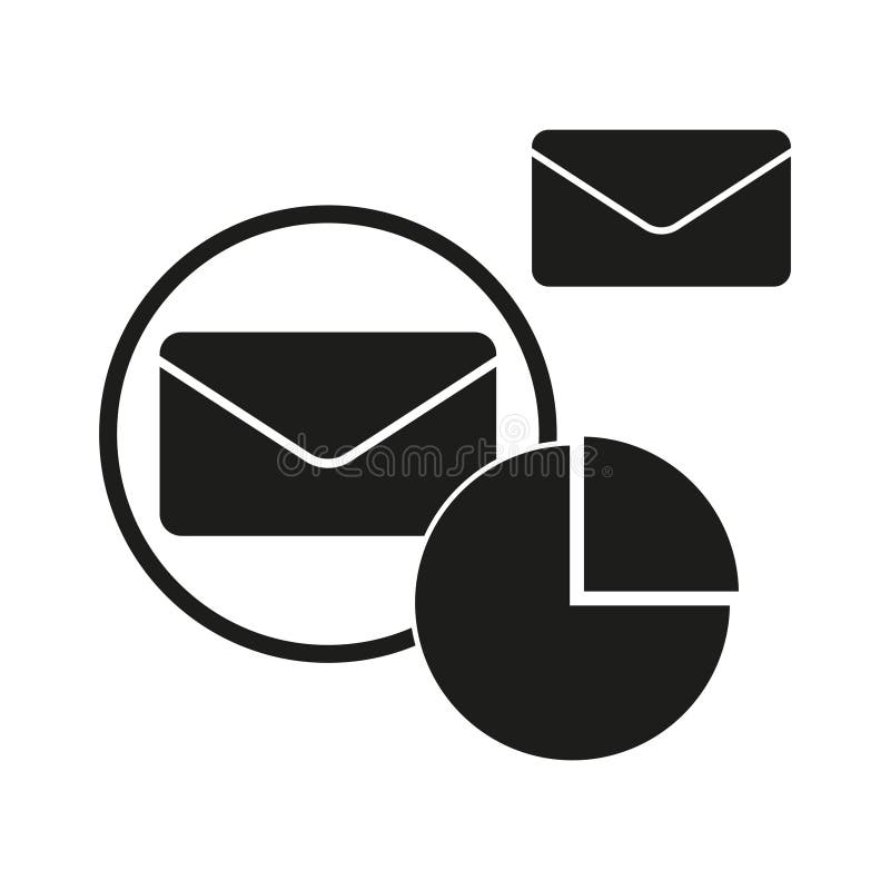 Email Icon Set. Pie Chart Symbol. Communication Graphic Element. Vector ...