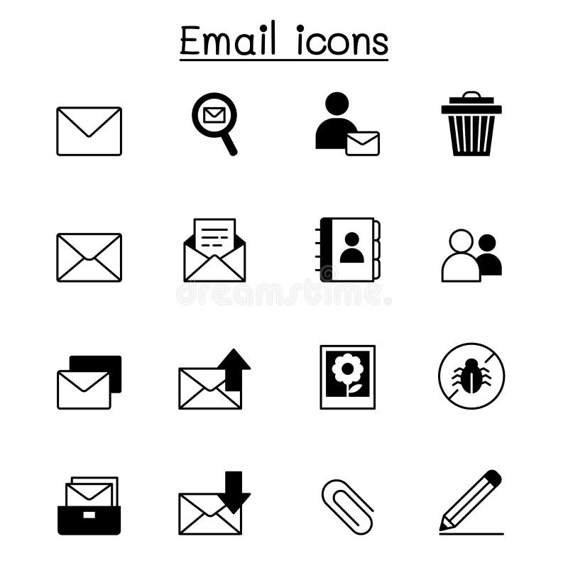 Email Icon Set Vector Illustration Graphic Design Stock Vector ...