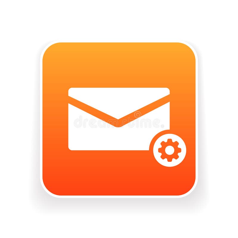 Email Icon with Settings Sign. Email Icon and Customize, Setup, Manage ...