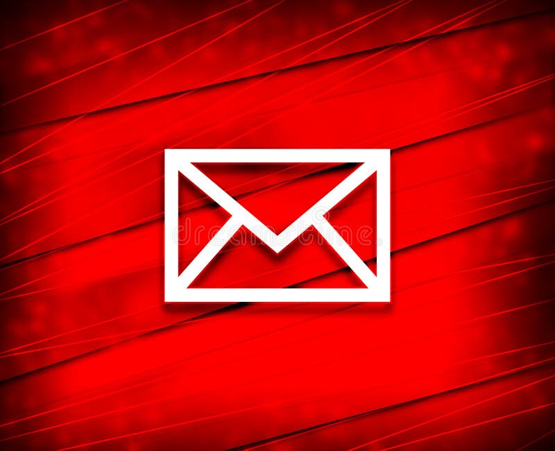 Email Icon Shiny Line Red Background Illustration Stock Illustration ...