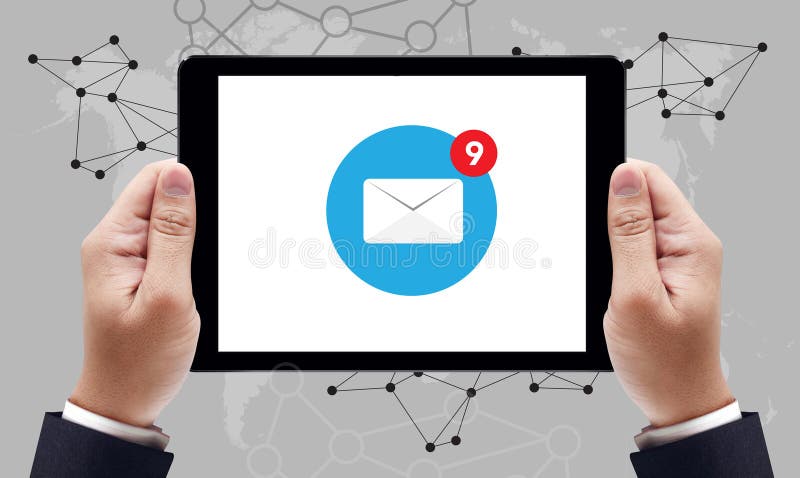 Email Icon on Sign on Tablet Pc Screen Stock Image - Image of filter ...