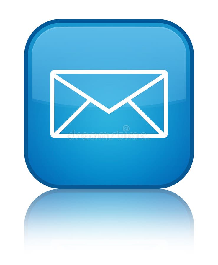 Email Icon Special Cyan Blue Square Button Stock Illustration ...