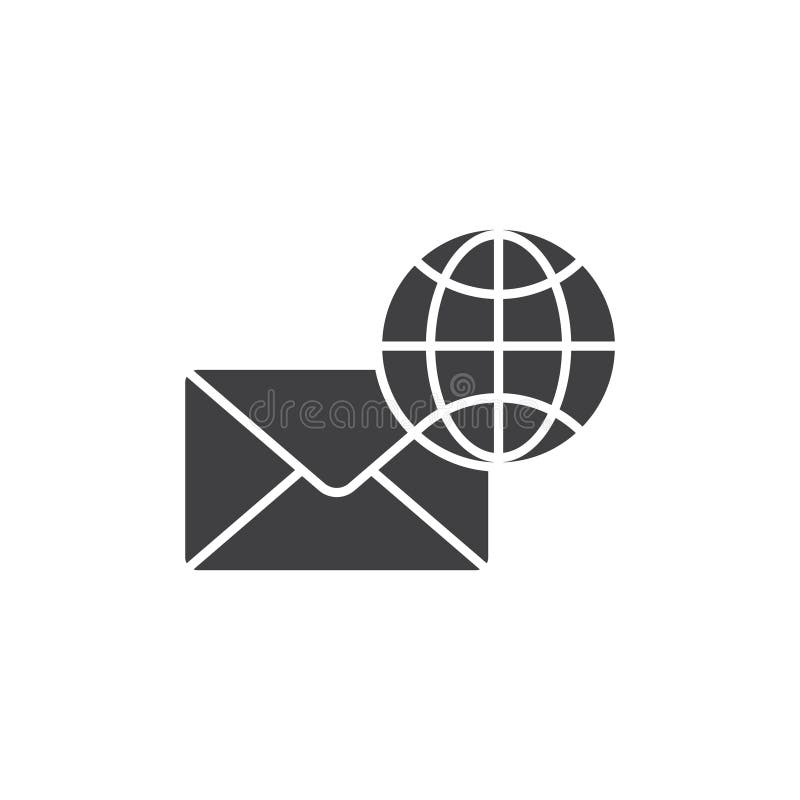 Modern Email Icon Vector Black White Stock Vector - Illustration of ...