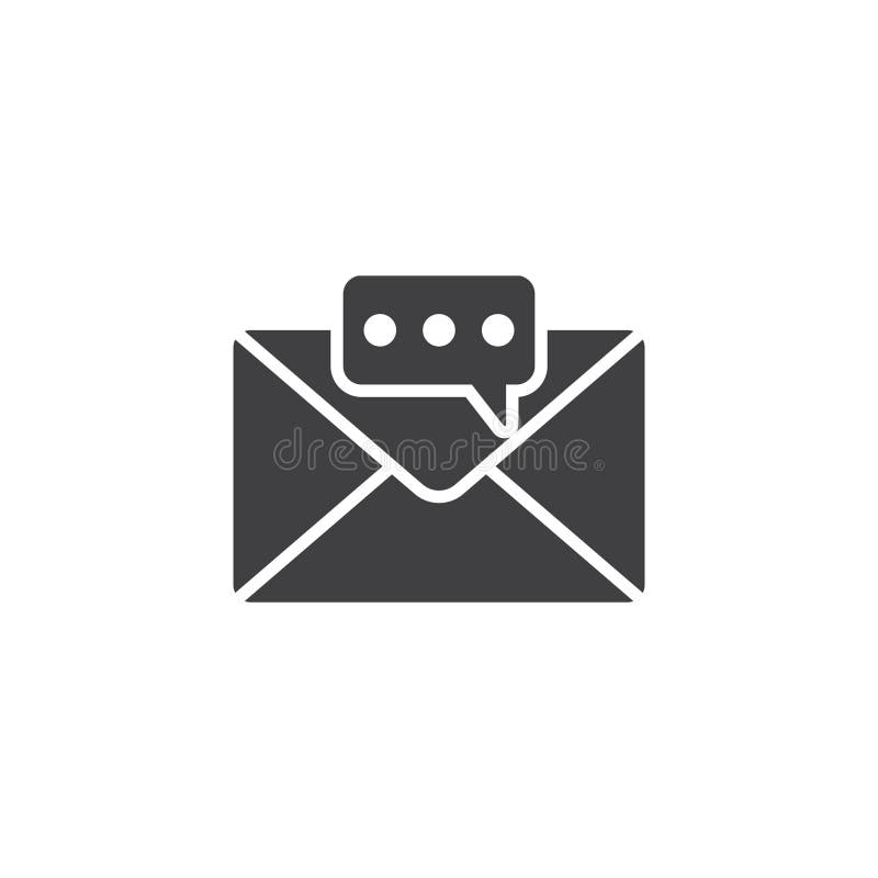 Modern Email Icon Vector Black White Stock Vector - Illustration of ...