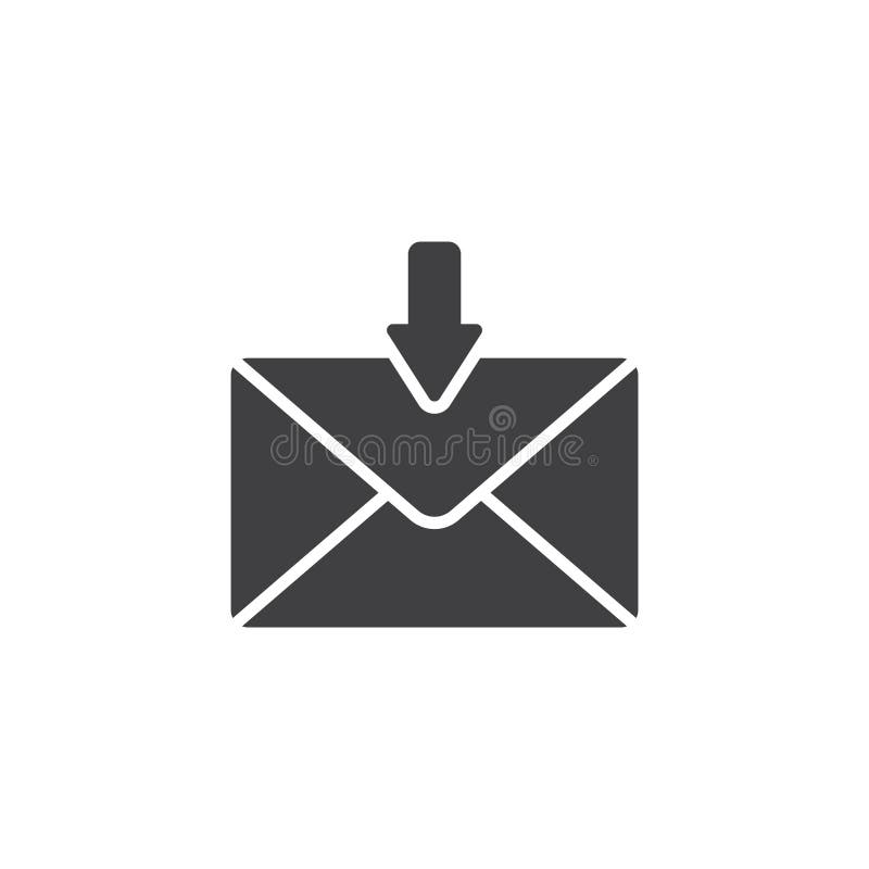 Modern Email Icon Vector Black White Stock Vector - Illustration of ...