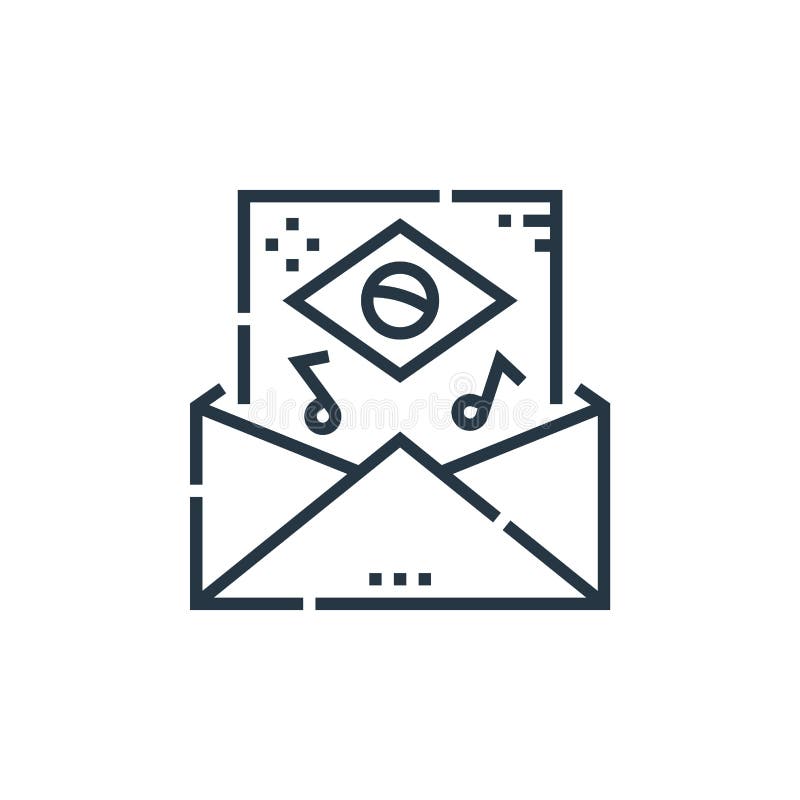 Email Icon Vector from Brazilian Carnival Concept. Thin Line ...