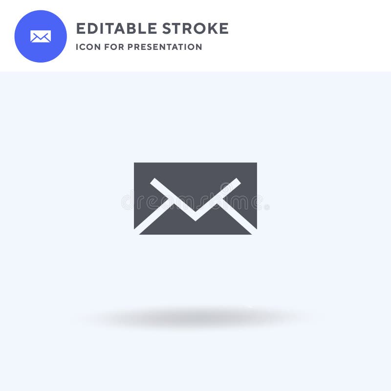 Email Icon Vector, Filled Flat Sign, Solid Pictogram Isolated on White ...