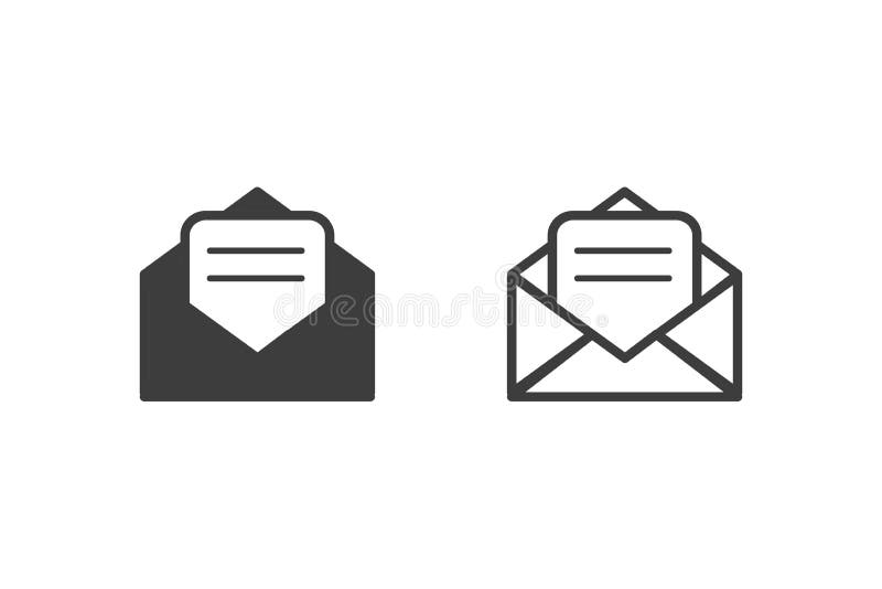 Email Icon Vector Illustration Glyph Style Design with 2 Style Icons ...