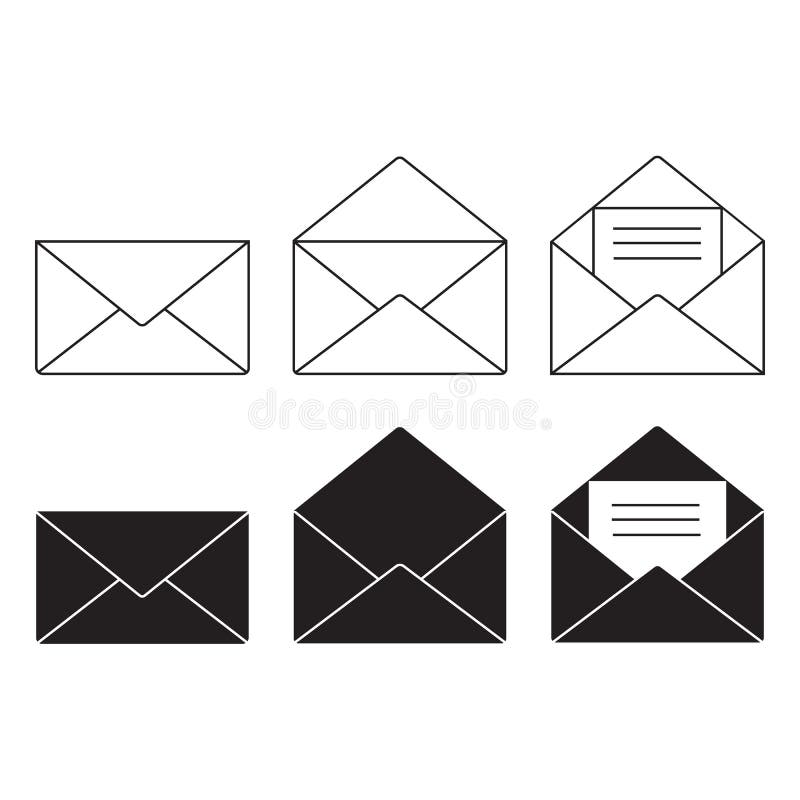 Email Icon Vector Set, Envelope Sign, Mail Symbol. Vector Illustration ...