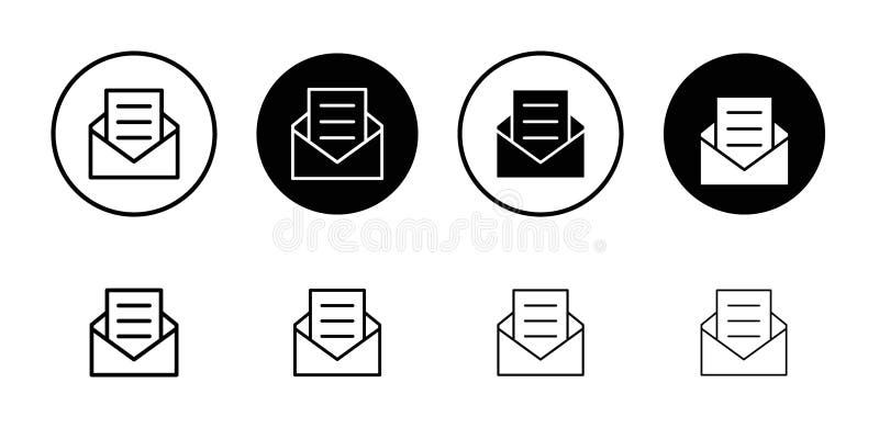 Email Icon Outline Vector for Web Ui Stock Vector - Illustration of ...