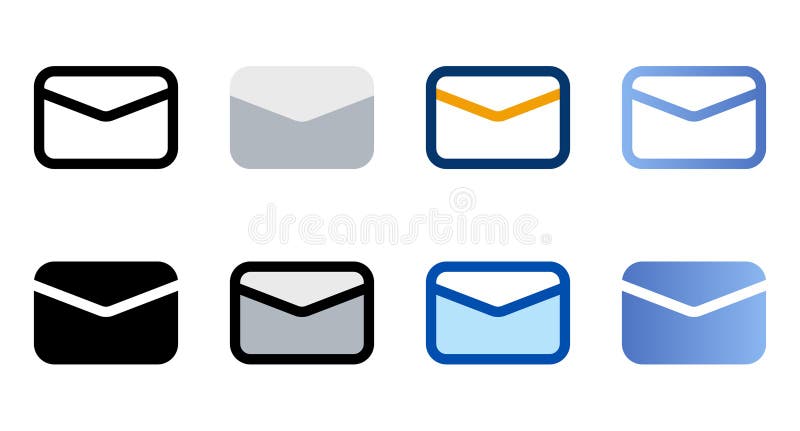Email Icons in Different Style. Email Icons. Different Style Icons Set ...