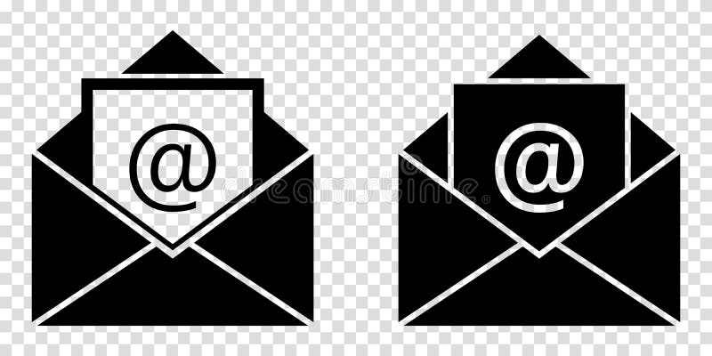 Email Icons. Open Envelope Pictogram Stock Vector - Illustration of ...