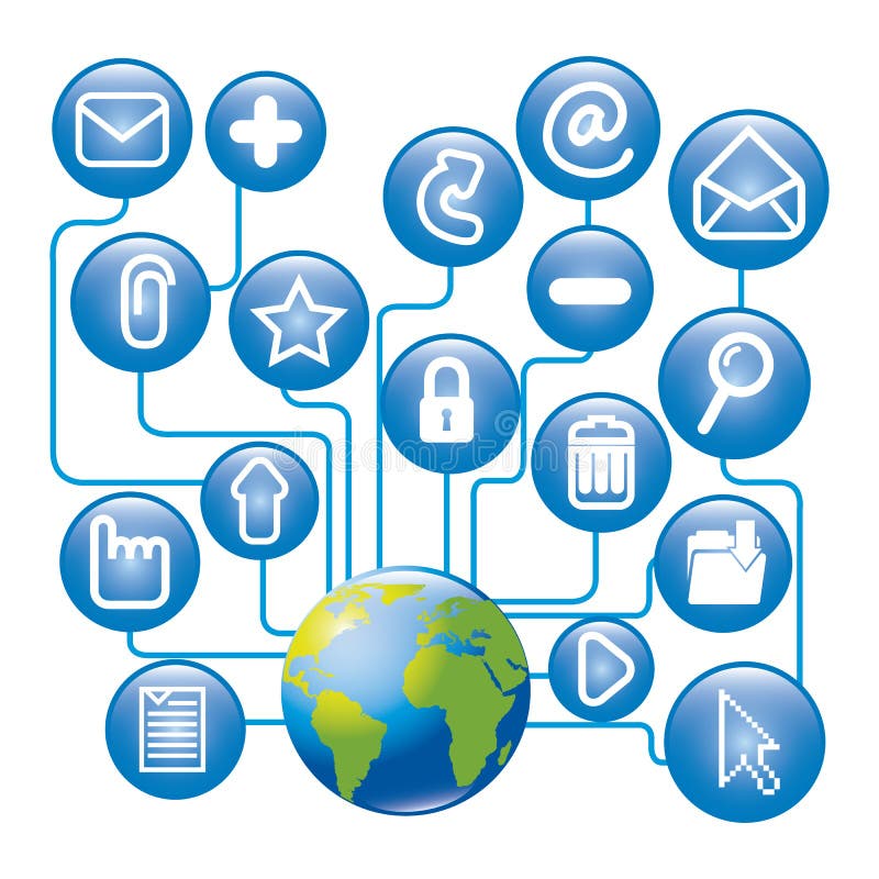 Email icons stock vector. Illustration of inbox, garbage - 30512296