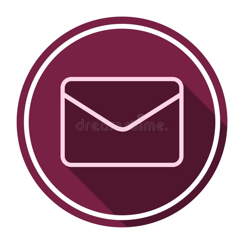 Email Icons Set with Long Shadow Stock Vector - Illustration of email ...